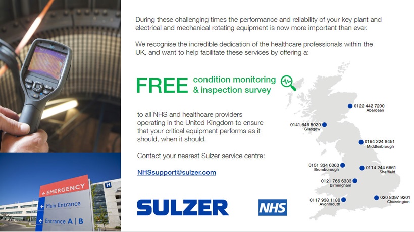 Free health checks for equipments of NHS hospitals | Sulzer